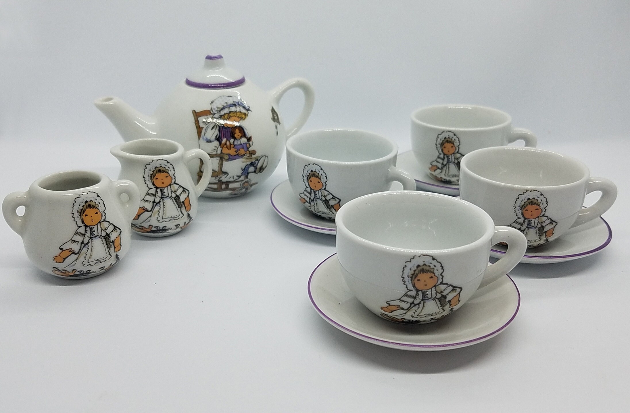 Vintage Reutter Porzellan Child's Tea Set With Young Girl and Dolls - Etsy