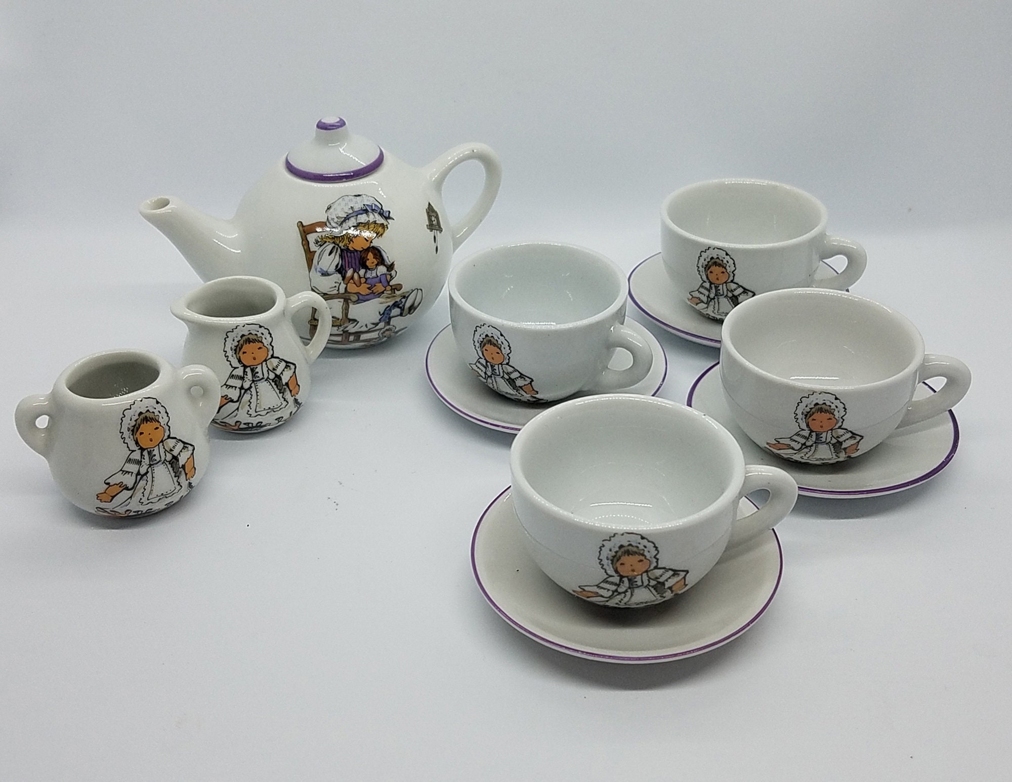 Vintage Reutter Porzellan Child's Tea Set With Young Girl and Dolls - Etsy