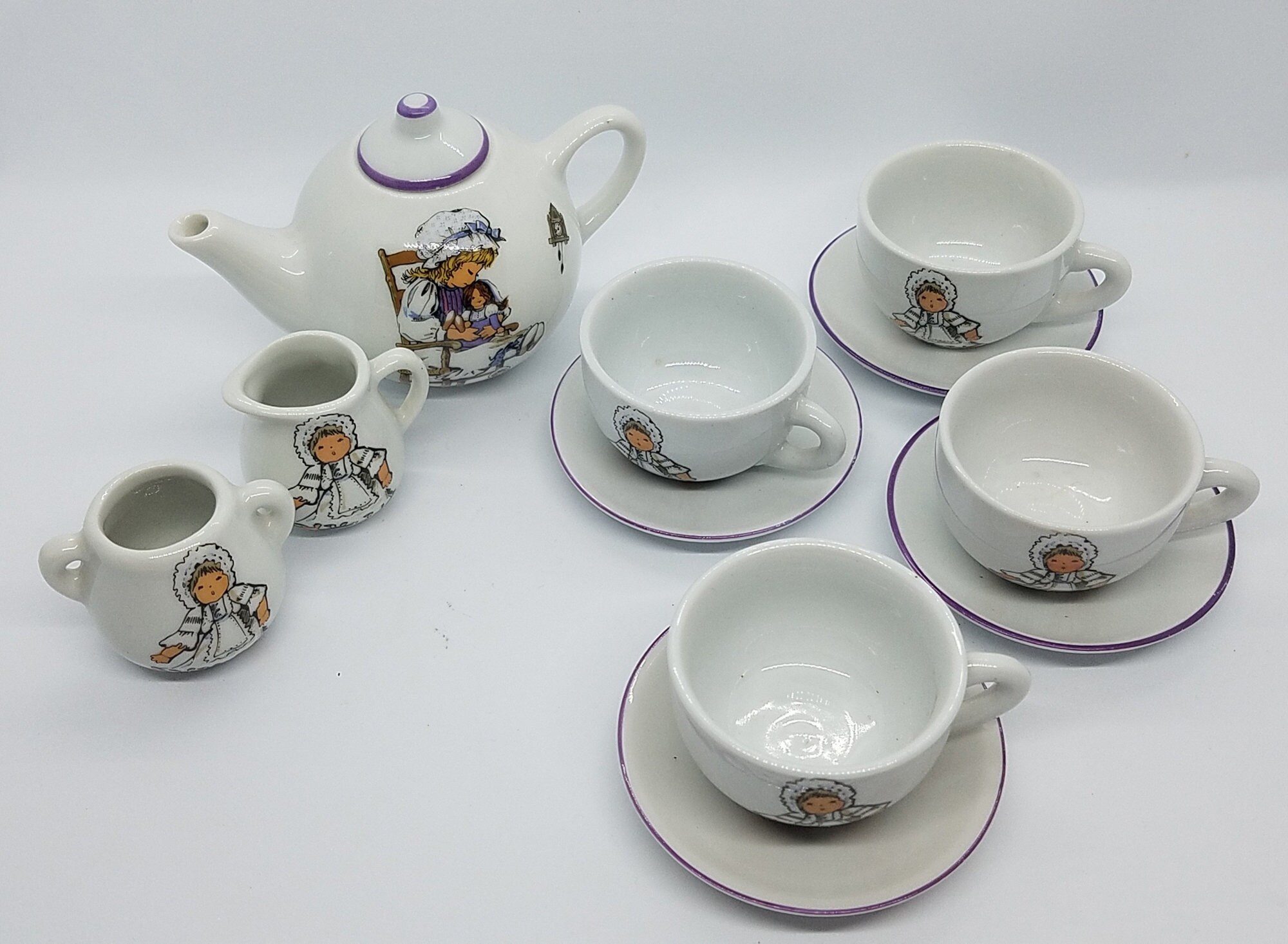 Vintage Reutter Porzellan Child's Tea Set With Young Girl and Dolls - Etsy
