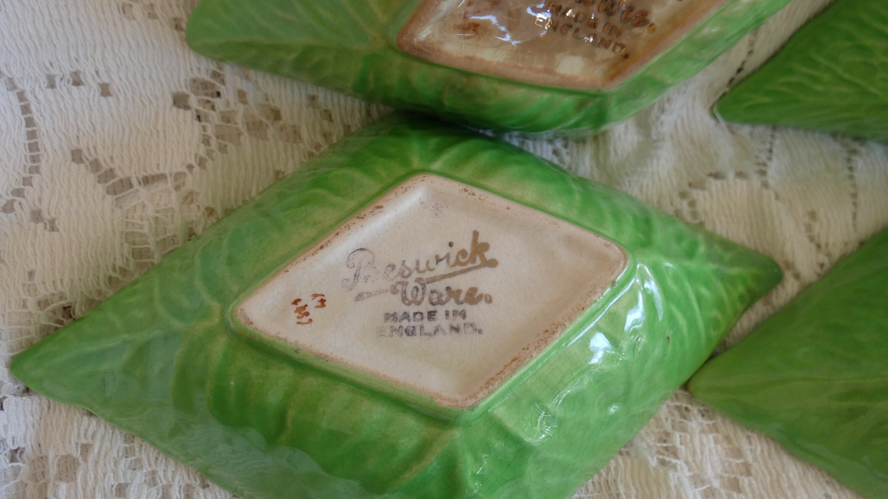 Set of Four Beswick Ware "lettuce and Tomato" Pattern Diamond Shaped ...