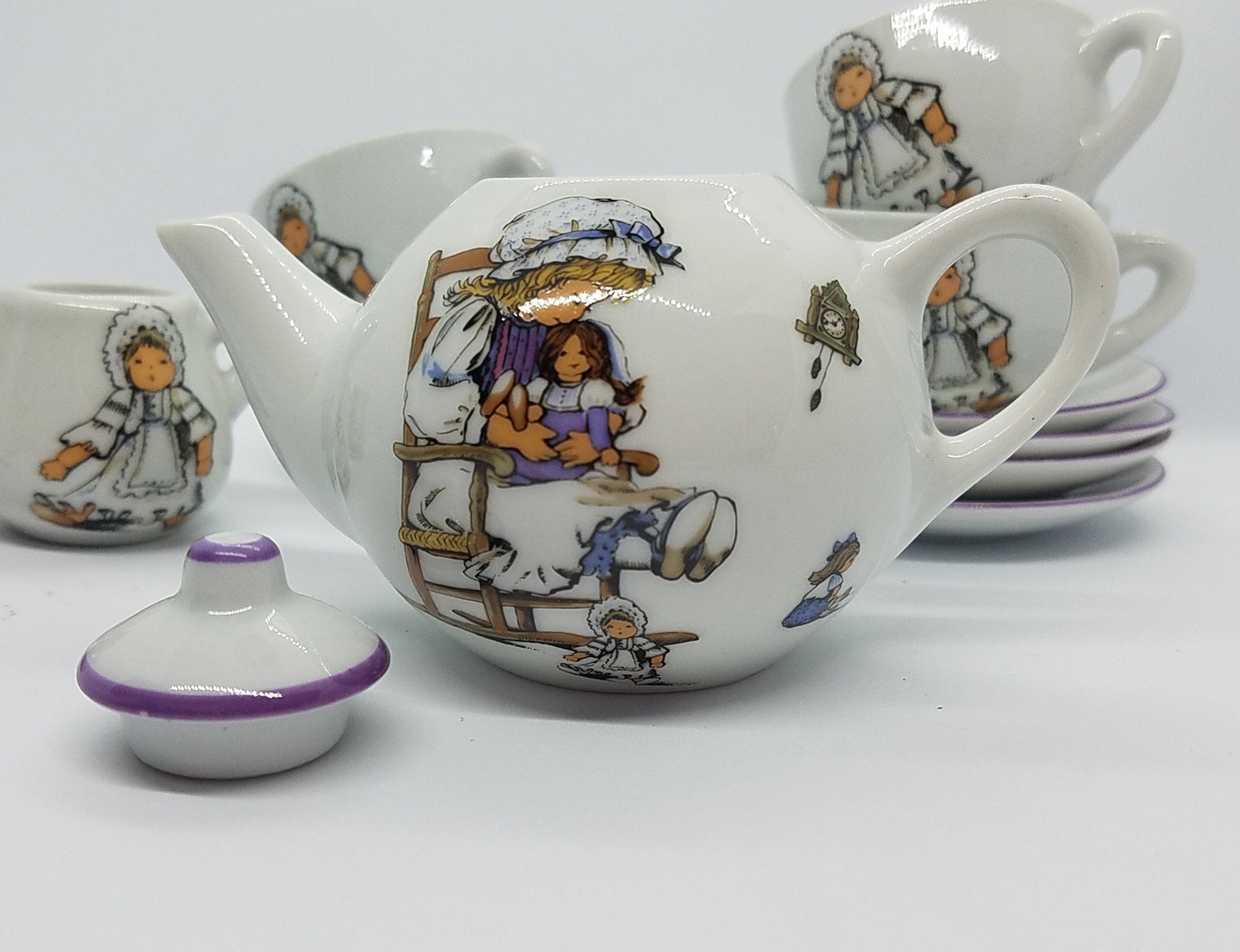 Vintage Reutter Porzellan Child's Tea Set With Young Girl and Dolls - Etsy
