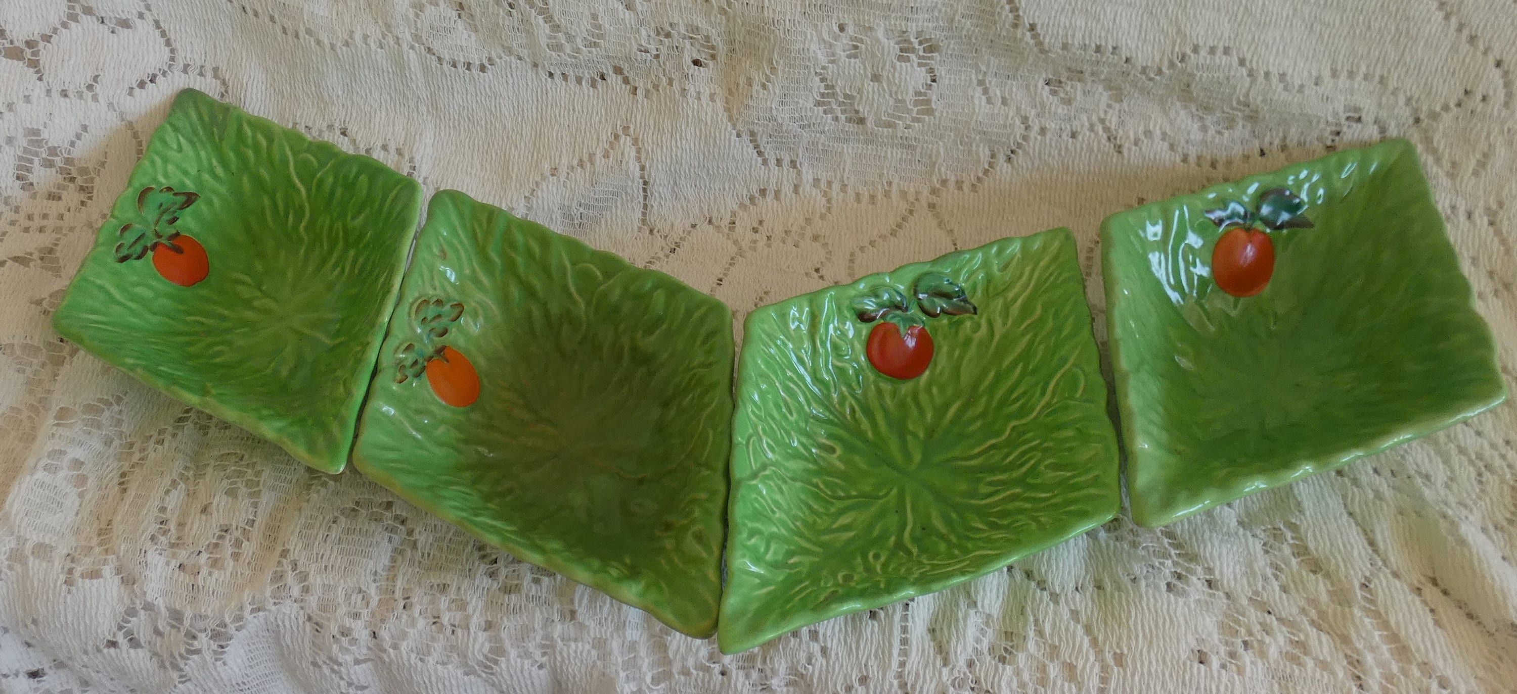 Set of Four Beswick Ware "lettuce and Tomato" Pattern Diamond Shaped ...