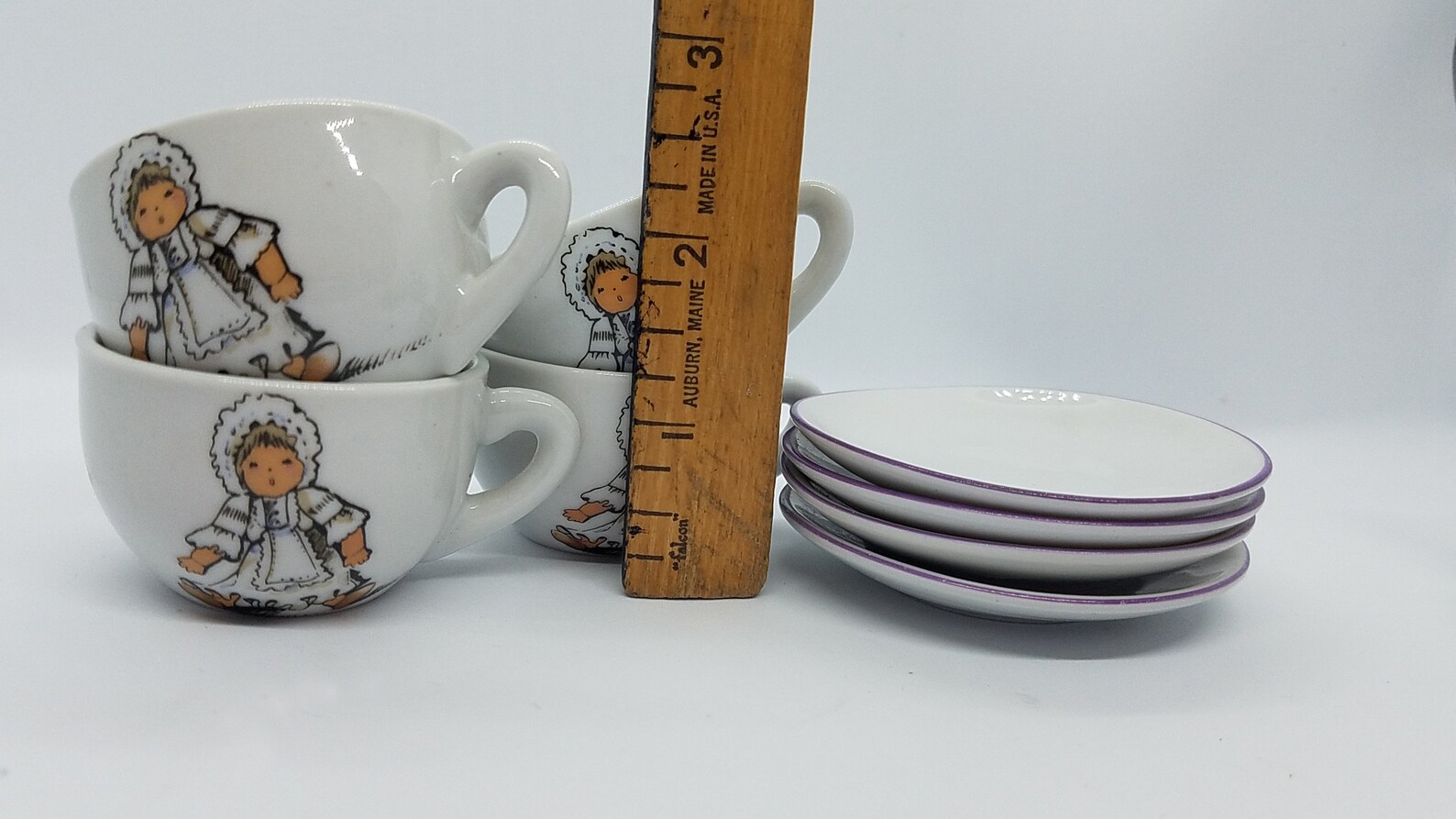 Vintage Reutter Porzellan Child's Tea Set With Young Girl and Dolls ...