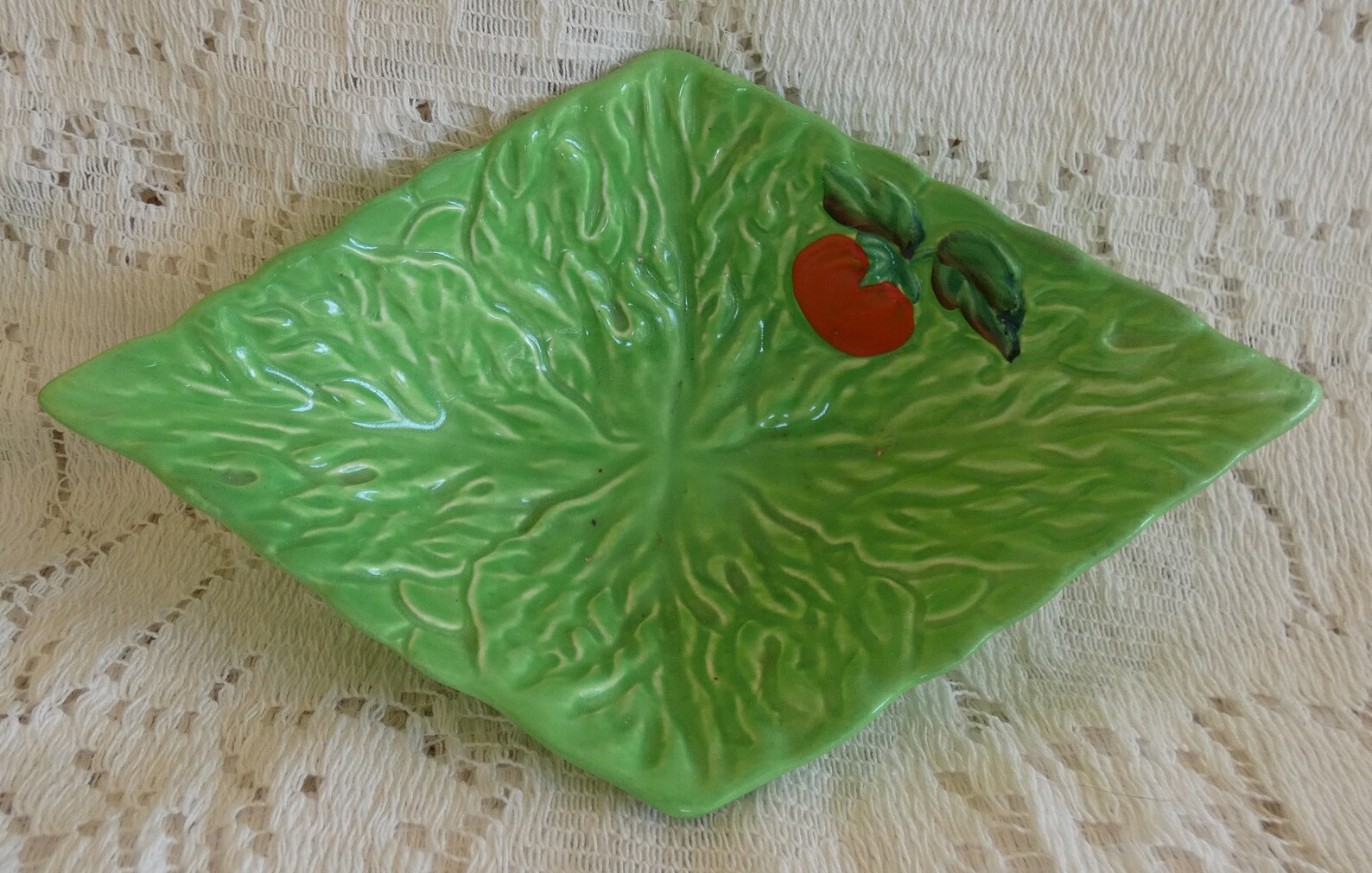Set of Four Beswick Ware lettuce and Tomato Pattern Diamond Shaped ...