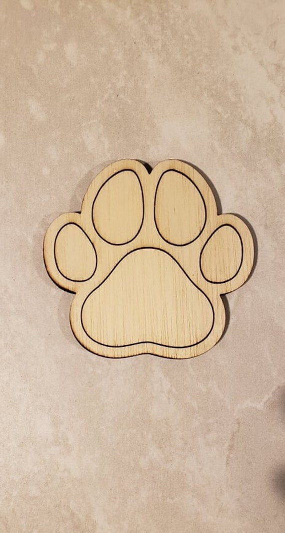 Paw Print-multiple Sizes-unfinished Laser Wood Cutout | Etsy