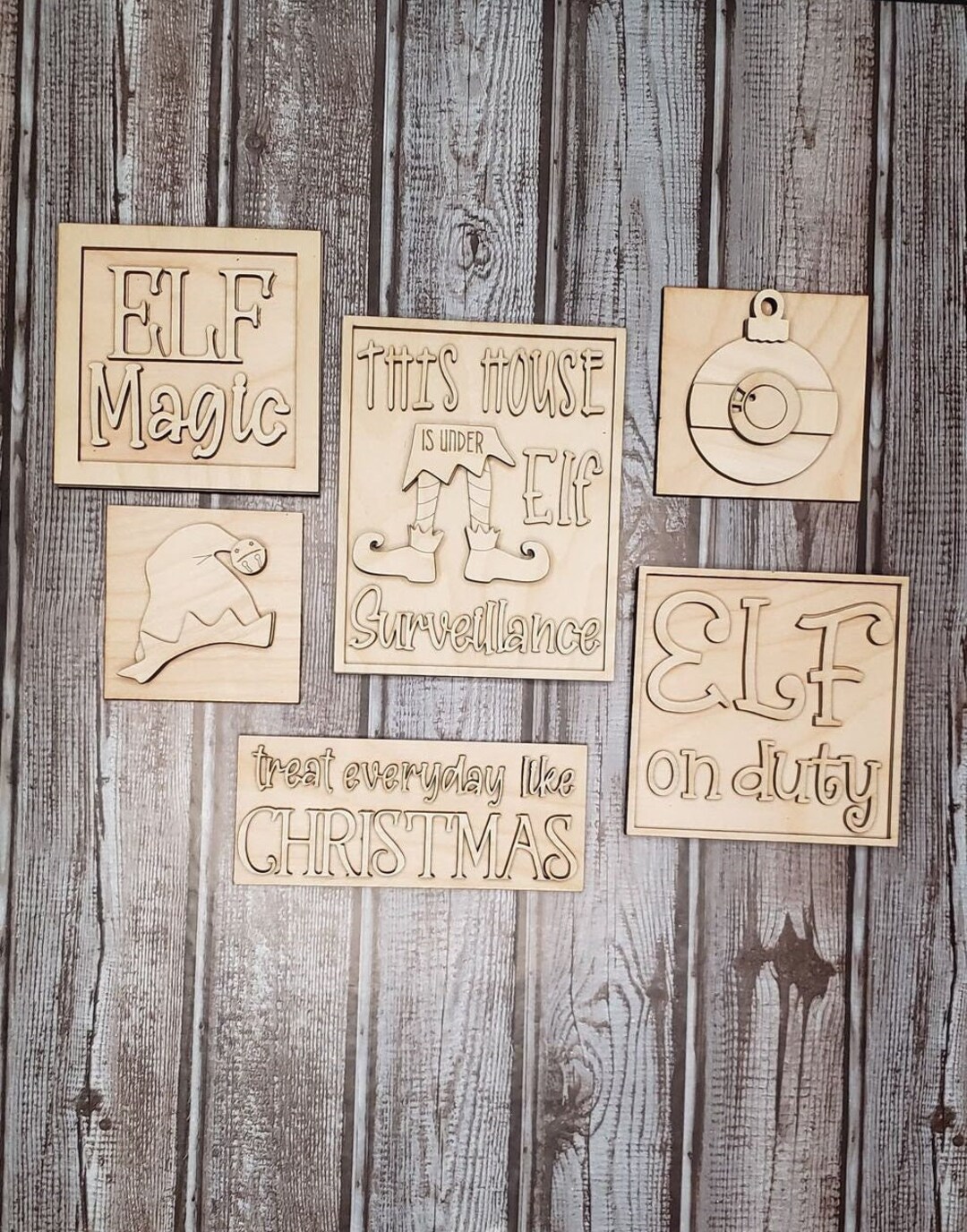 Tiered Tray-christmas-elf-unfinished Laser Cut Bundle - Etsy