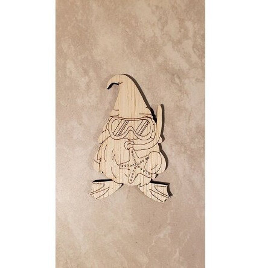 Gnome-scuba Diving-multiple Size-unfinished Laser Wood Cutout - Etsy