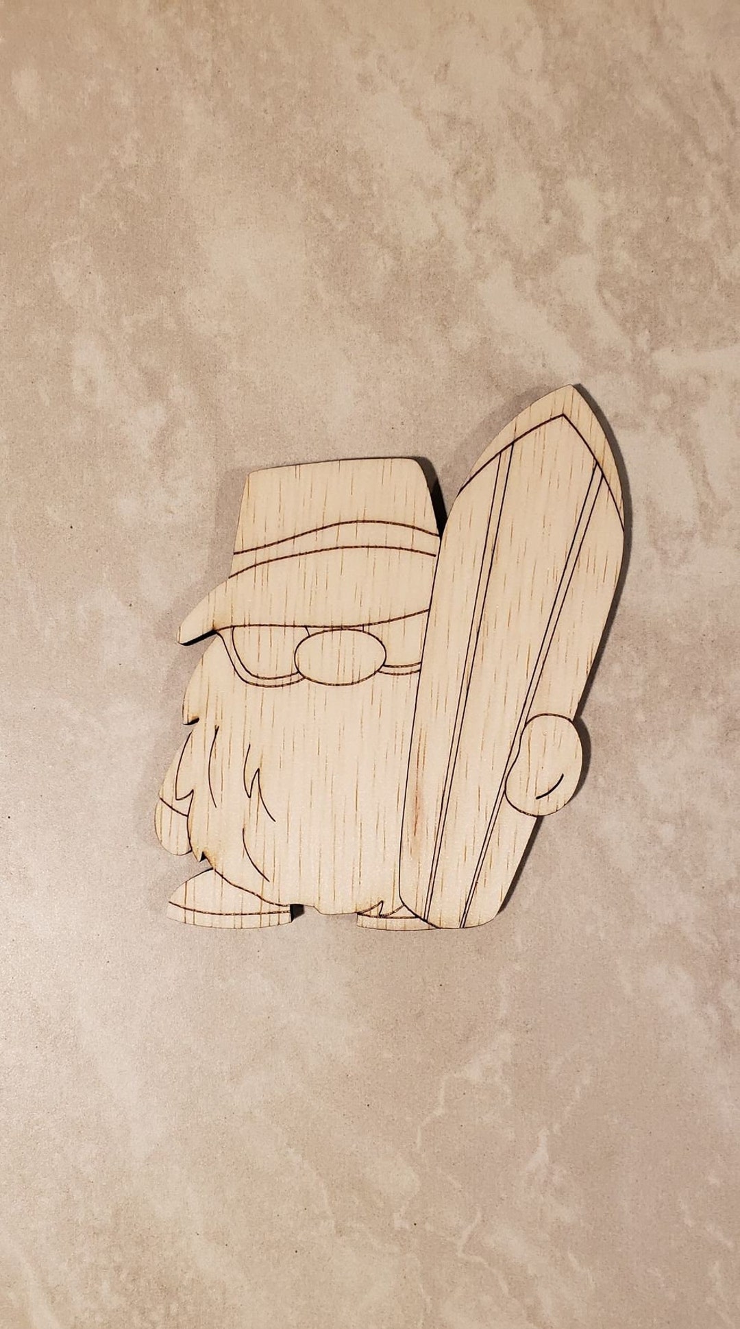 Gnome-surfboard-multiple Size-unfinished Laser Wood Cutout - Etsy