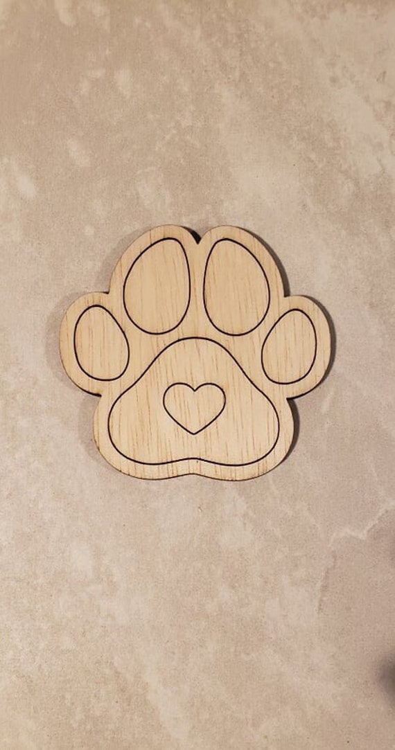 Paw Print-multiple Sizes-unfinished Laser Wood Cutout - Etsy
