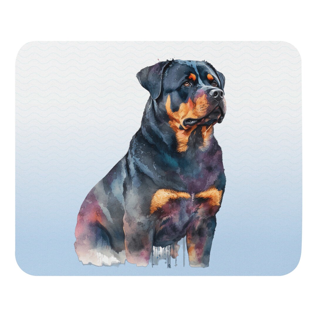 Rottweiler Dog Watercolor Art Mouse Pad - Etsy