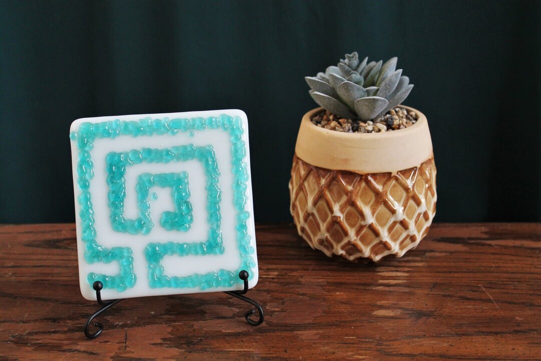 Fused Glass Labyrinth - Sensory Art - Traceable Labyrinth - Textured ...