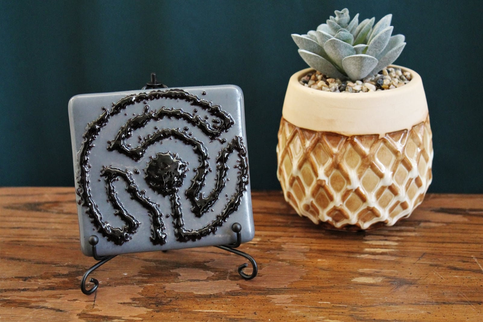 Fused Glass Labyrinth - Sensory Art - Traceable Labyrinth - Textured ...