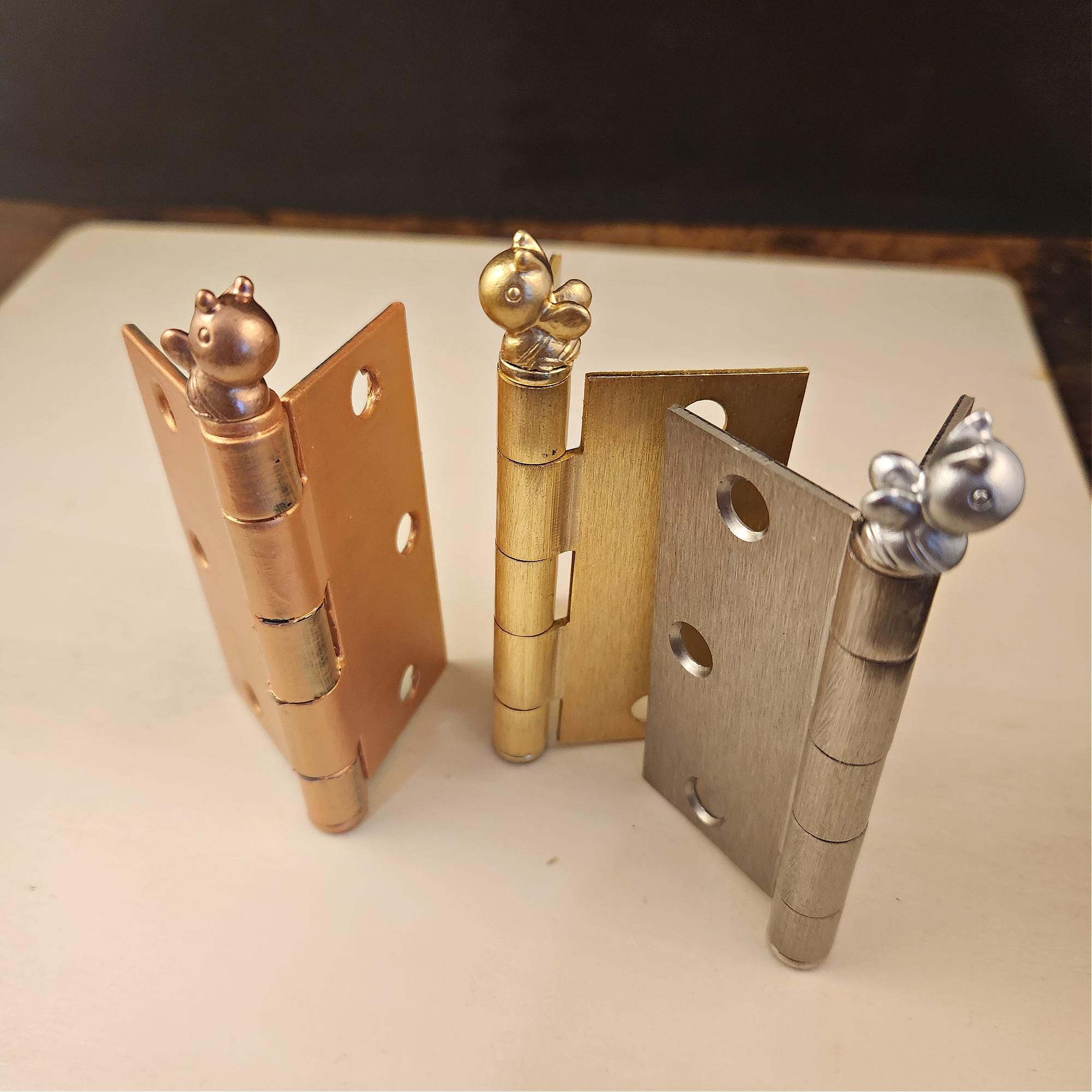 BEES - Three Hinge Head Decorative Toppers, Magnetic Door Hinge Decor ...