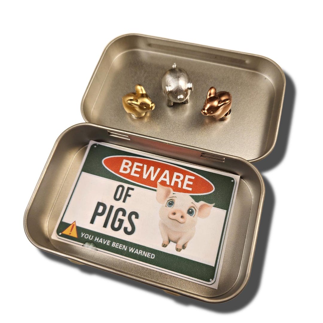 PIGS - Three Hinge Head Decorative Toppers, Magnetic Door Hinge Decor ...