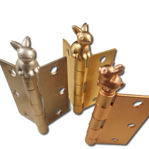 RABBITS - Three Hinge Head Decorative Toppers, Magnetic Door Hinge ...