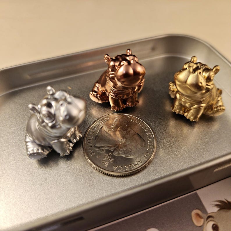 HIPPO - Three HIPPO Hinge Head Decorative Toppers, HIPPO Magnets, House ...