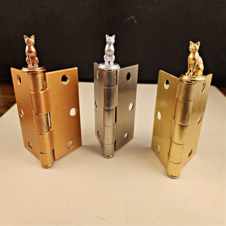 CATS - Three CAT Hinge Head Decorative Toppers, Magnetic Door Hinge ...