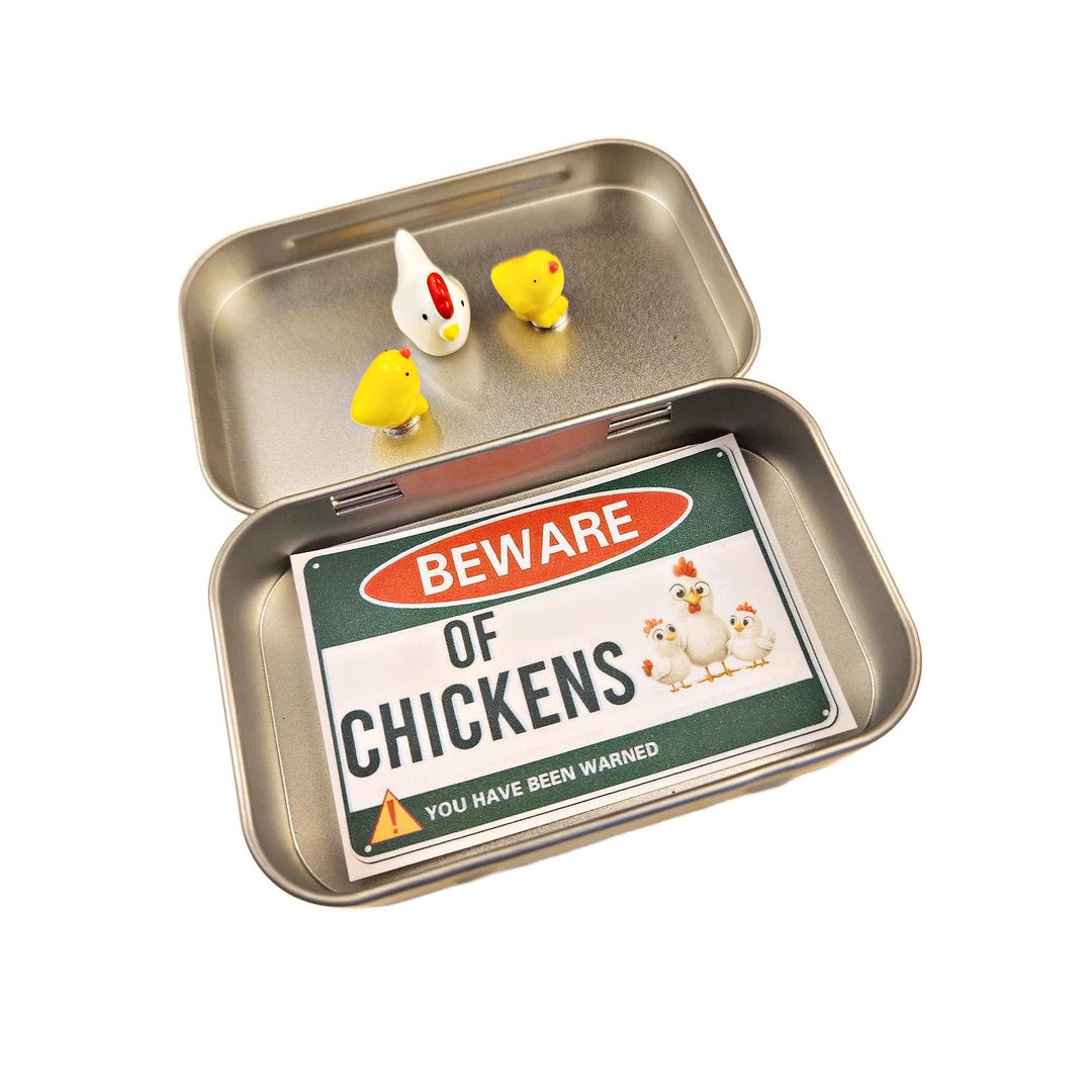 CHICKENS - Three Hinge Head Decorative Toppers, Magnetic Door Hinge ...