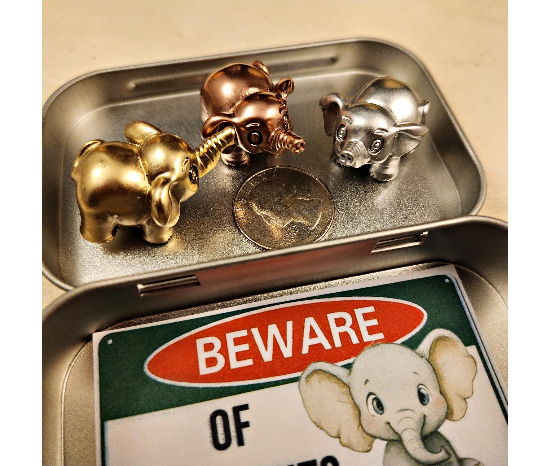 Elephant Hinge Sitters: Metallic Resin Hinge Toppers, Set of 3 - Etsy
