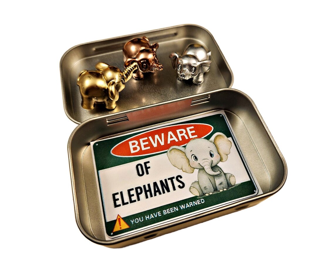 Elephant Hinge Sitters: Metallic Resin Hinge Toppers, Set of 3 - Etsy