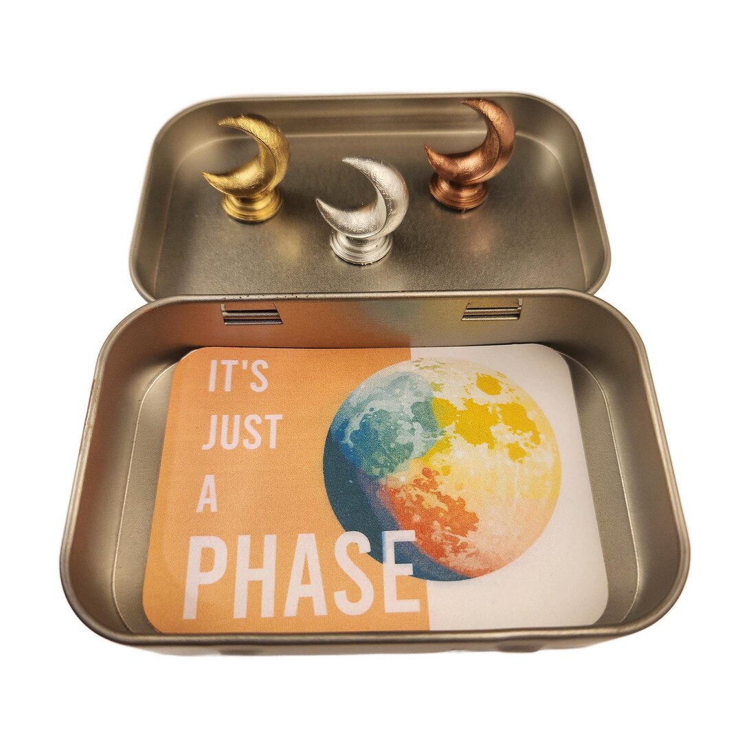 MOON Hinge Head Magnet Set | 3 Moon Decor Miniatures, Choice of Finish ...