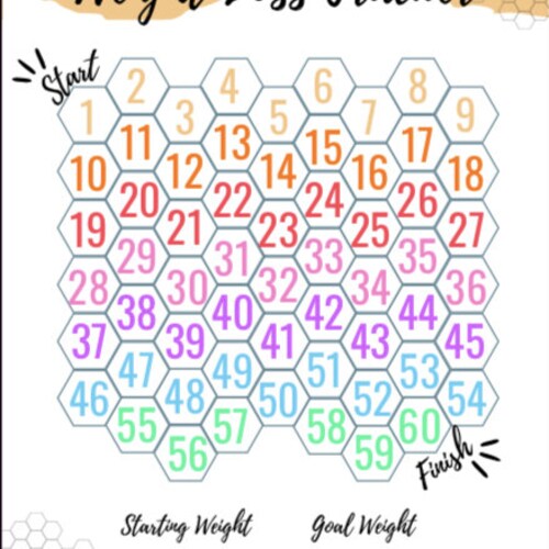 Weight Loss Tracker 60 Lbs - Etsy