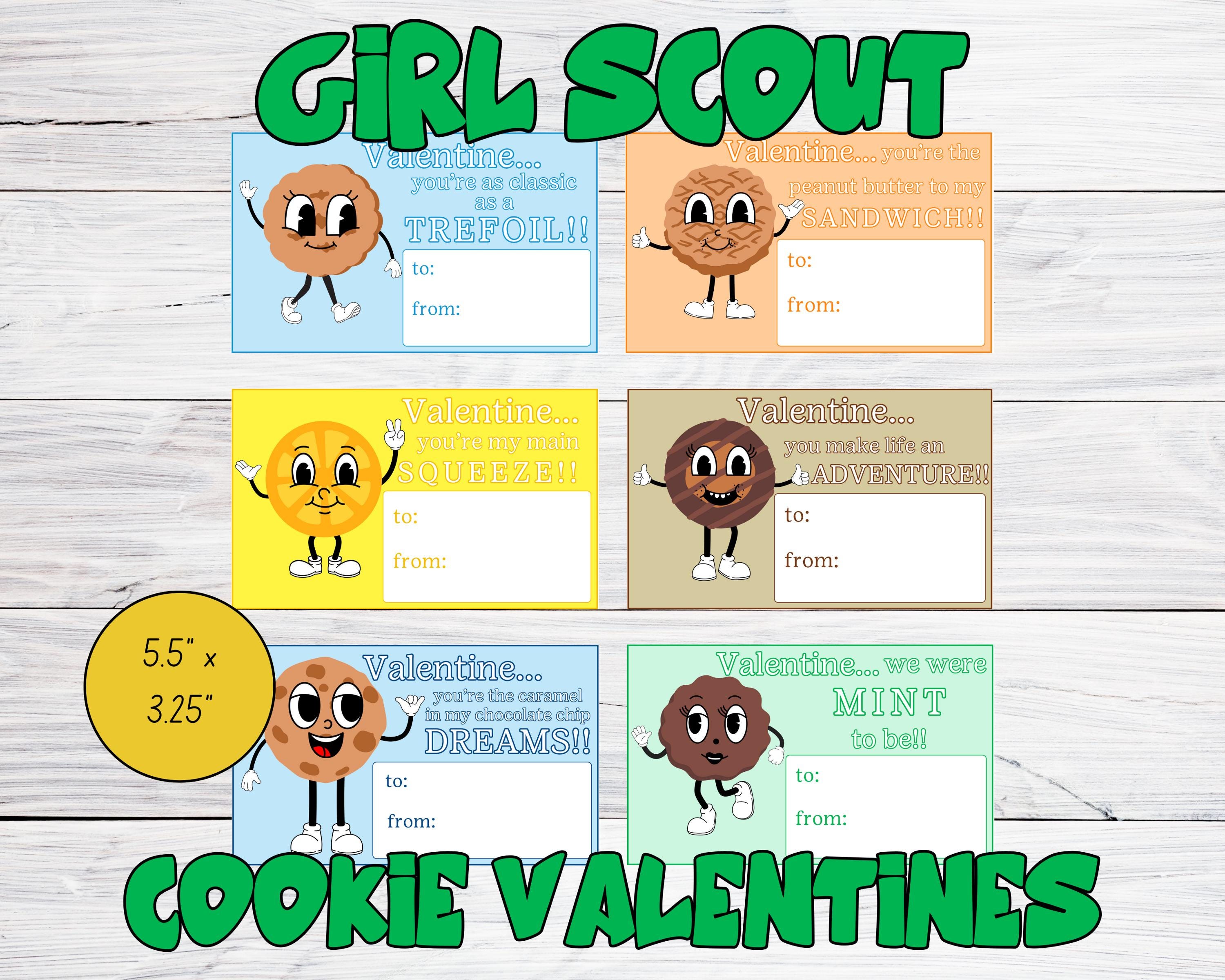 Printable Girl Scout Cookie Valentine's Day Exchange Cards - Etsy