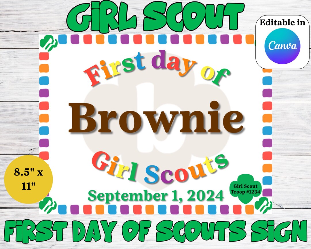 Girl Scouts First Day of Brownies Sign - Etsy UK