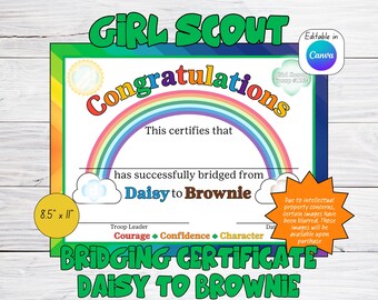 Girl Scout Bridging Certificate-daisy to Brownie. Girl Scout ...