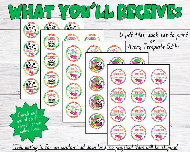 2025 Girl Scout Cookie Thank You Sticker - Customized Download - Etsy