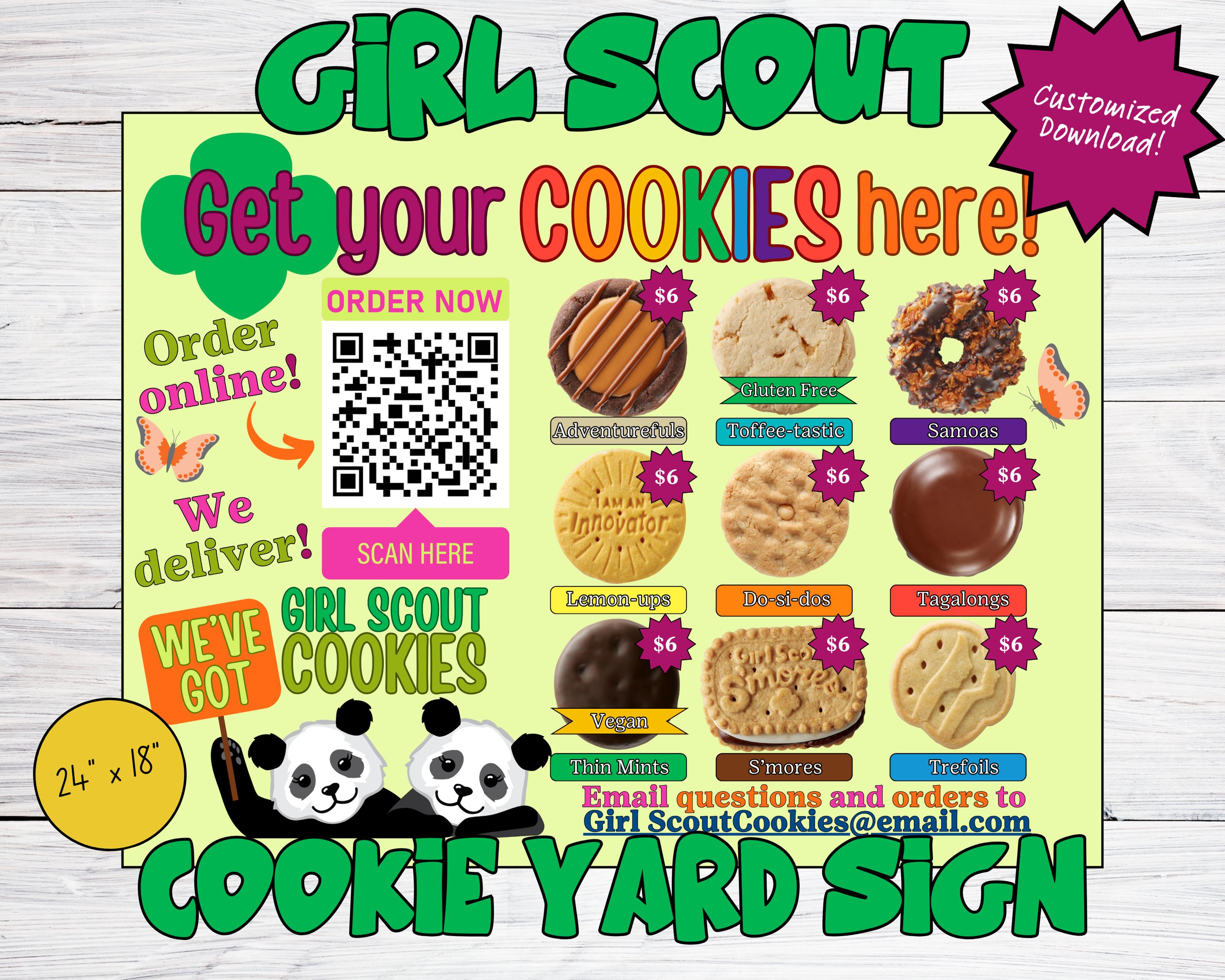 2025 Girl Scout Cookie Yard Sign Template - Little Brownie Bakers - Etsy