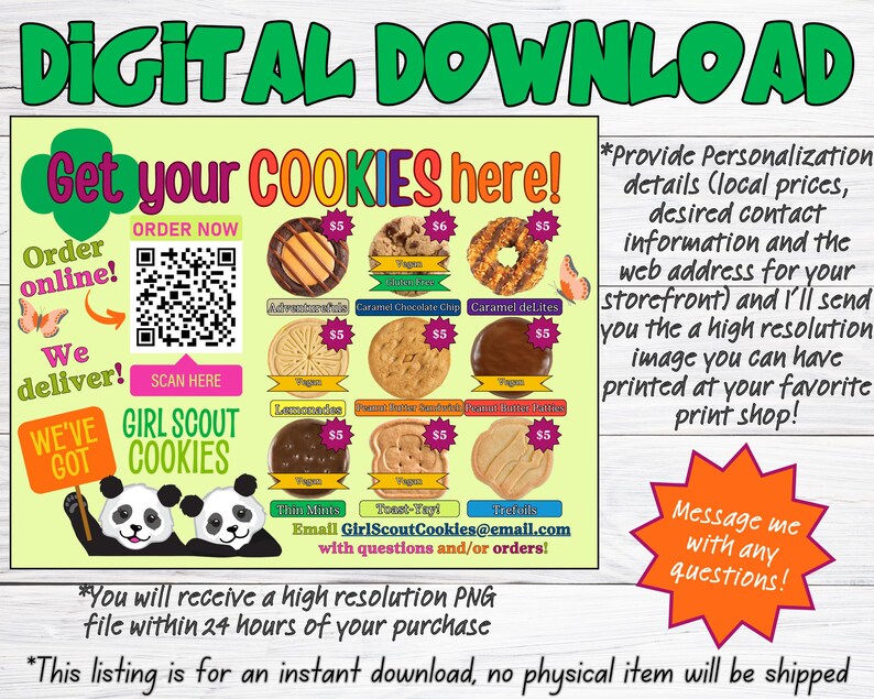 2025 Girl Scout Cookie Yard Sign Template - ABC Bakers - Etsy Australia