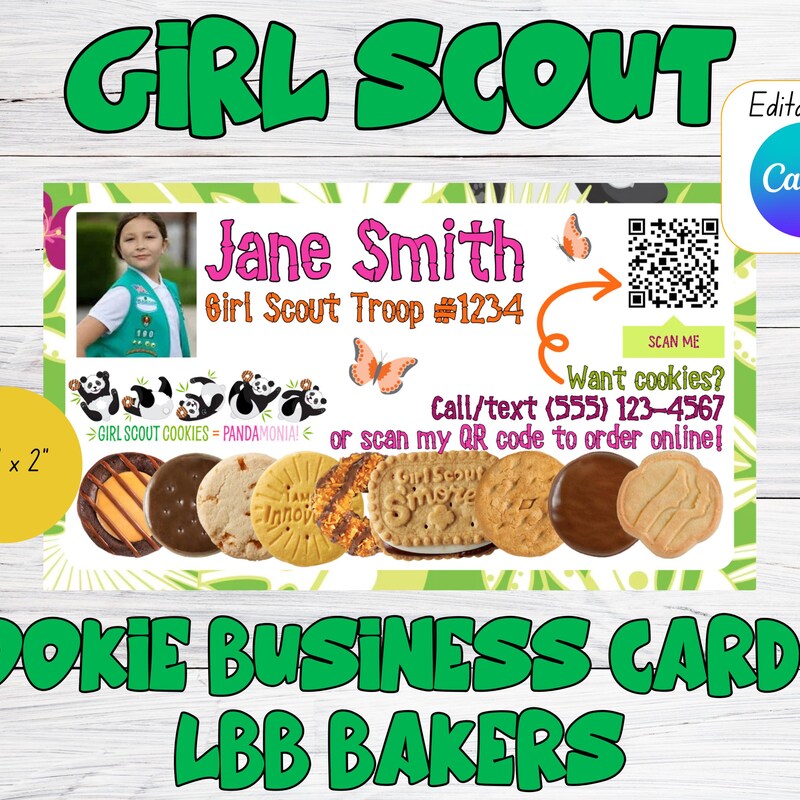 Girl Scout Cookie Business Card - Etsy
