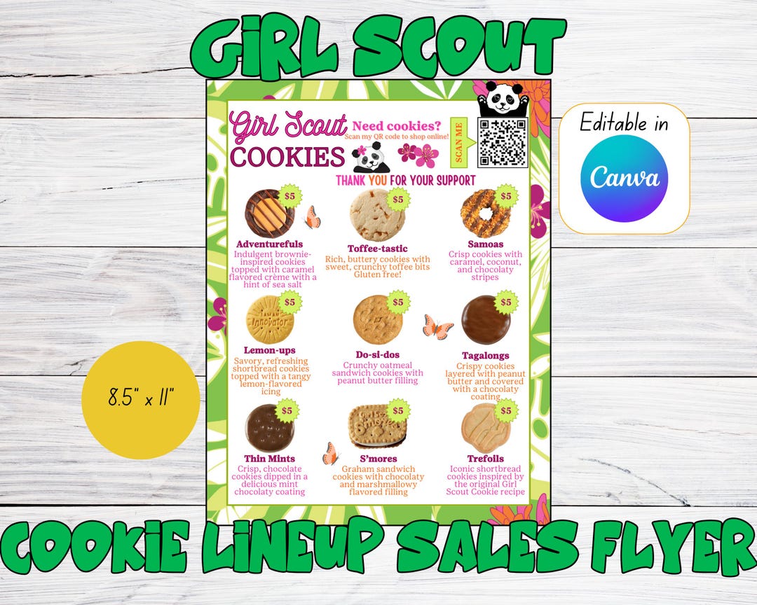2025 Girl Scout Cookie Cookie Lineup Sales Flyer - Little Brownie ...
