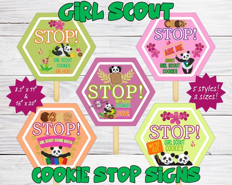 2025 Girl Scout Cookie Stop Signs - Digital Download - Printable in 2 ...