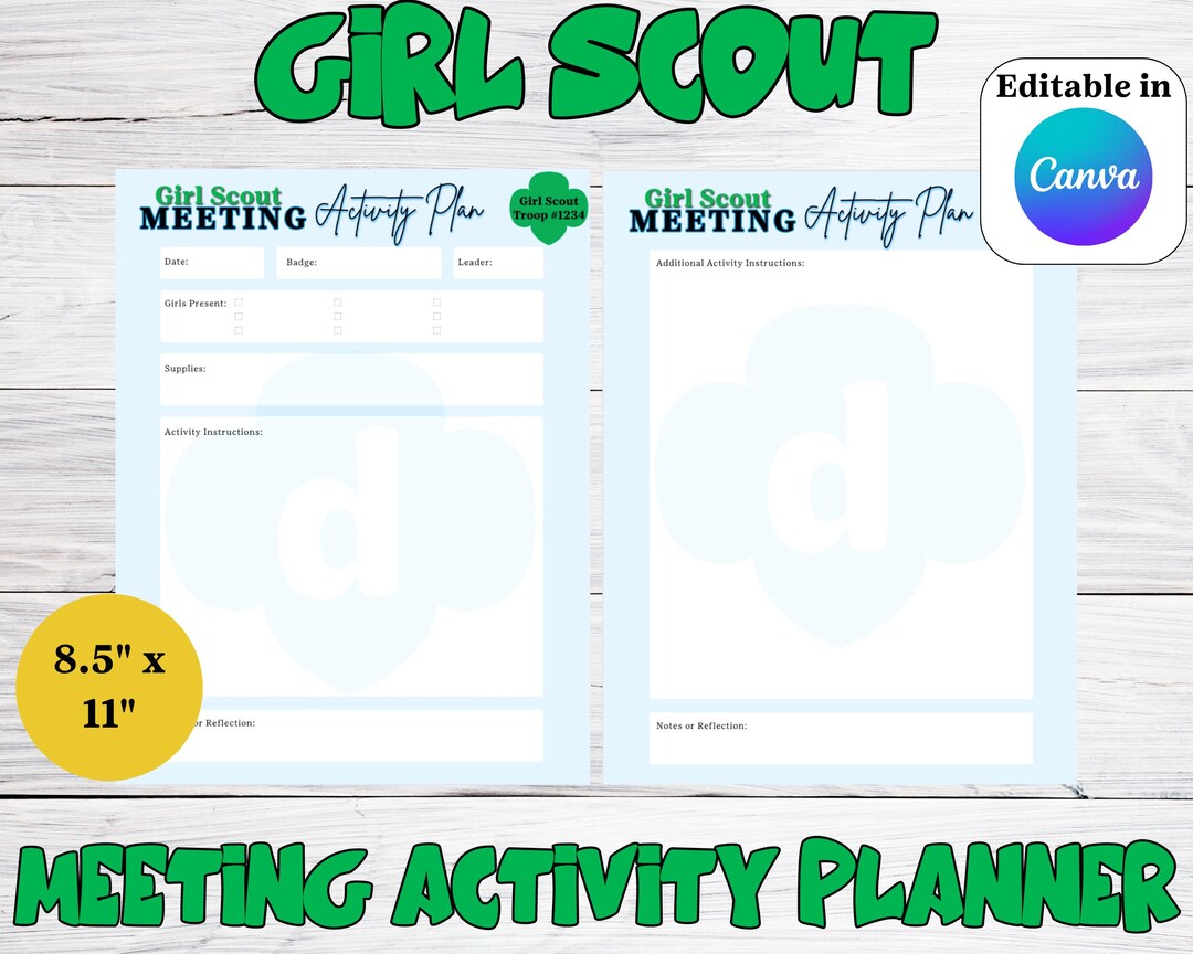 Girl Scout Meeting Activity Planner - Daisies - Etsy