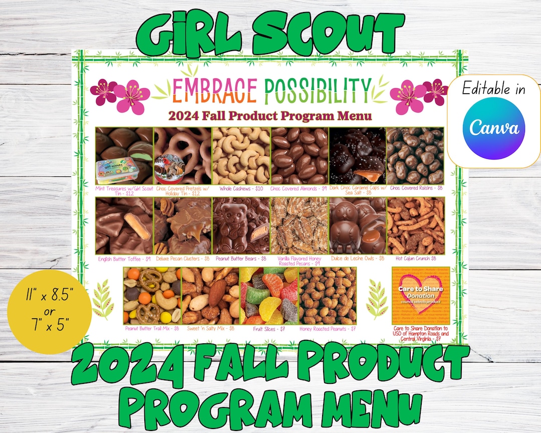 Girls Scouts 2024 Fall Product Program Menu - Etsy