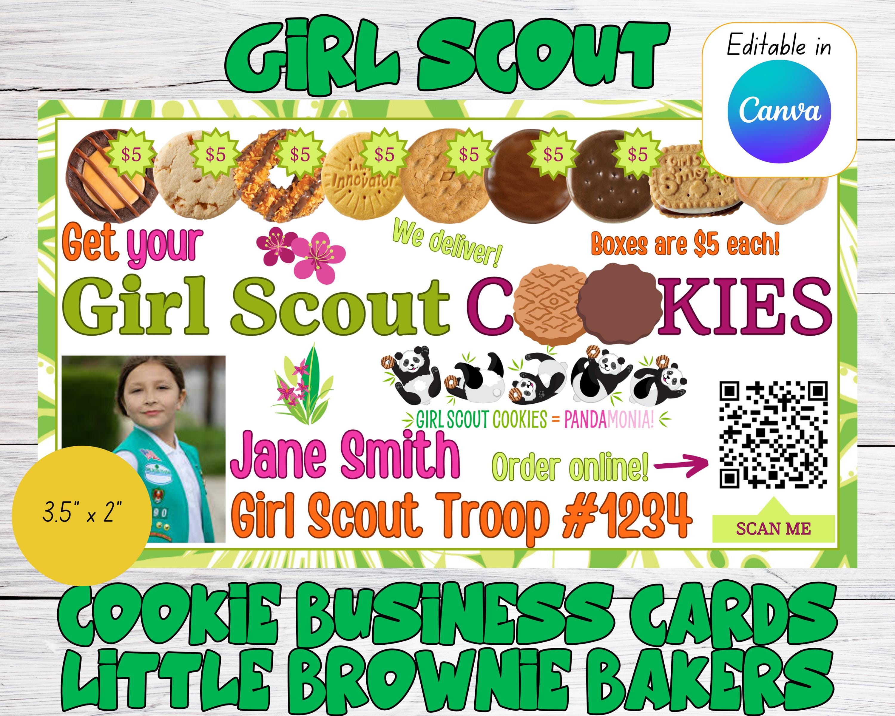 2025 Girl Scout Cookie Business Card – Fully Customizable! - Little ...