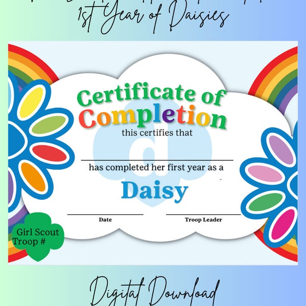 Girl Scout Certificates - Etsy