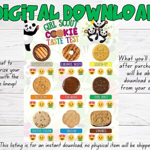 2025 Girl Scout Cookie Taste Test Worksheet - Little Brownie Bakers ...