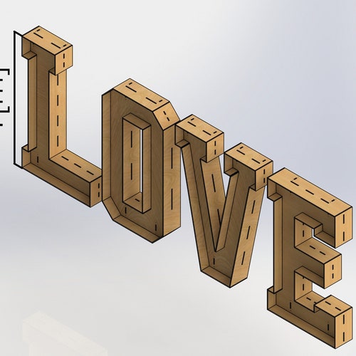LOVE Letters 3D for Laser Cut Cnc Files DXF Vector - Etsy