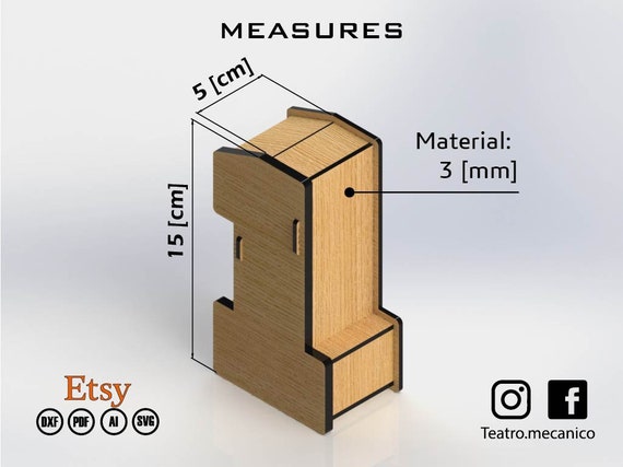 Origami Digital Instant Download cnc files - for laser cut Numbers 15 ...