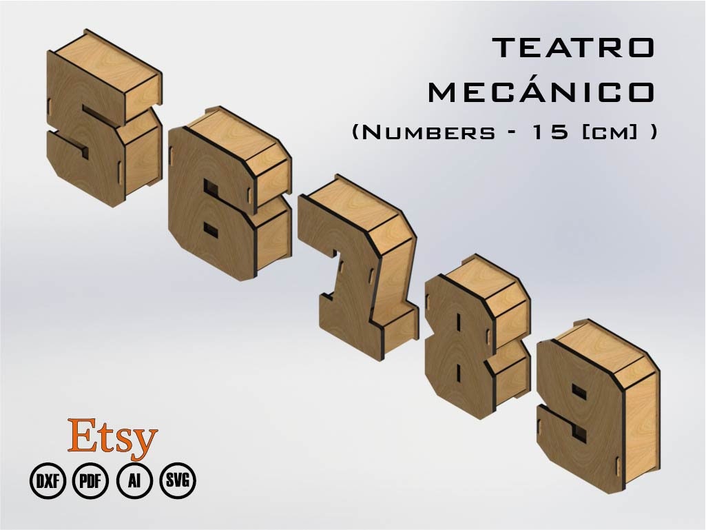 Origami Digital Instant Download cnc files - for laser cut Numbers 15 ...