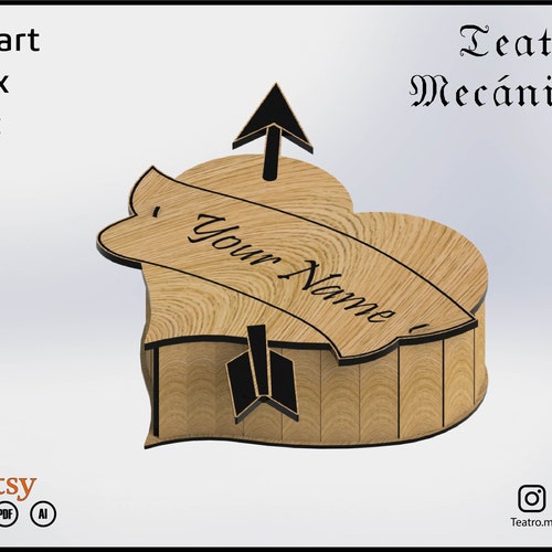 Heart Box V3 Gift Box for Laser Cut Cnc Files DXF Vector - Etsy