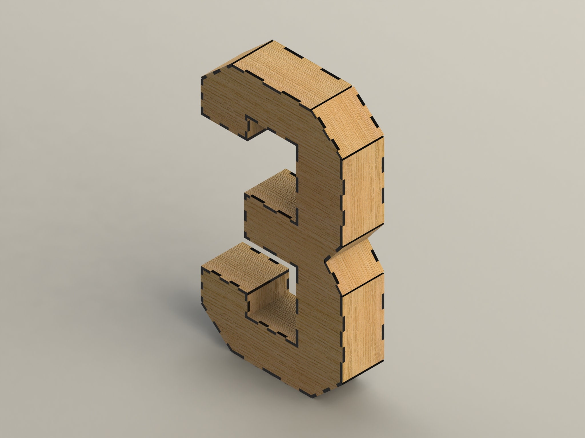 3D Numbers for laser cut cnc files DXF Vector Digital | Etsy