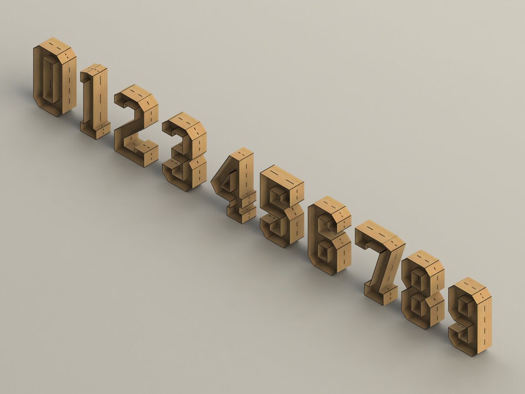 3D Numbers 30 [cm] - for Laser Cut - Cnc Files (DXF) Vector - Digital ...