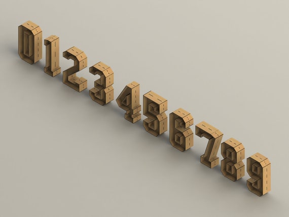 3D Numbers for Laser Cut Cnc Files DXF Vector Digital - Etsy