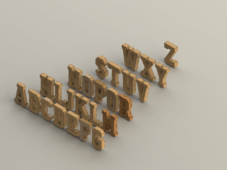 3D block alphabet for laser cut cnc files TEATRO | Etsy