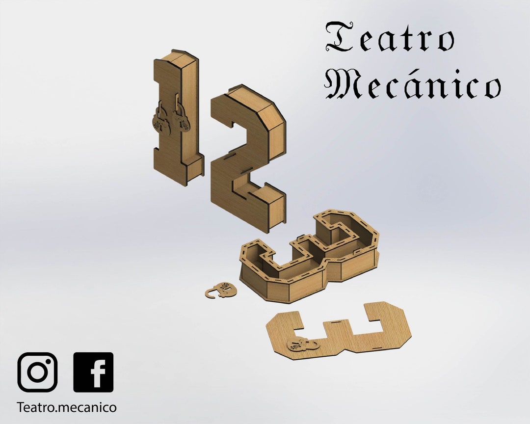 GIFT BOX - 3D Numbers 30 [cm] - for Laser Cut - Cnc Files - Digital ...