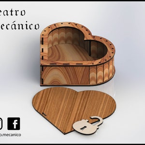 Heart Box - GIFT BOX for Laser Cut - Cnc Files (DXF) Vector - Digital ...